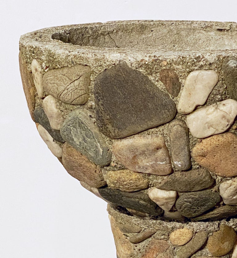 Raised Pebble-Pot Garden Planter or Urn with Embedded Stones from ...
