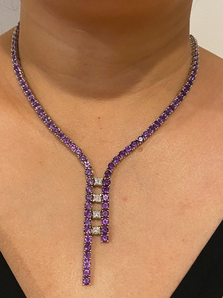Ralph Lauren 18K Diamond and Amethyst Necklace For Sale at 1stDibs