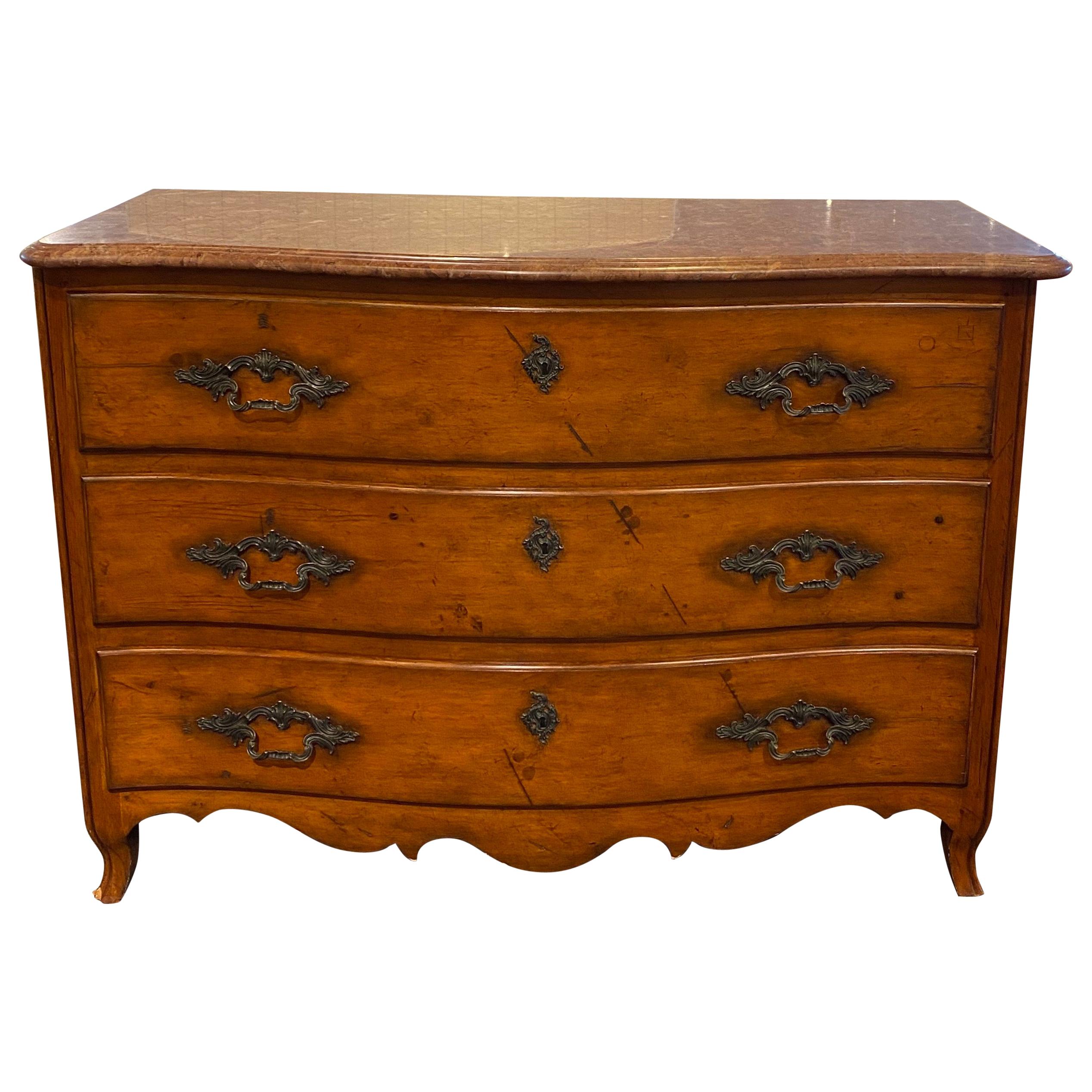 Antique Eastlake Victorian Marble Top Chestnut Dresser with Fruit ...