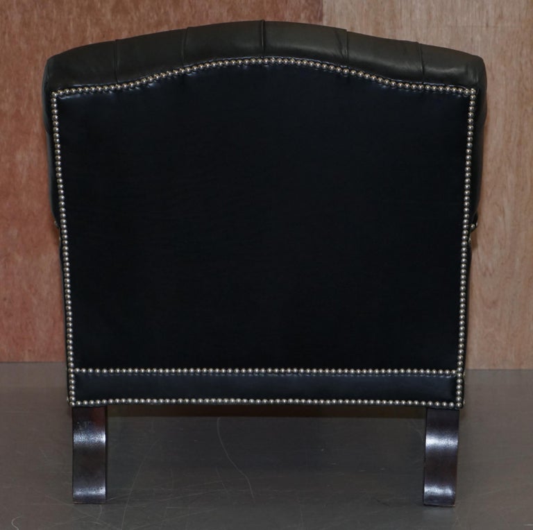 Ralph Lauren Alfred Black Leather Chesterfield Buttoned Club Armchair ...
