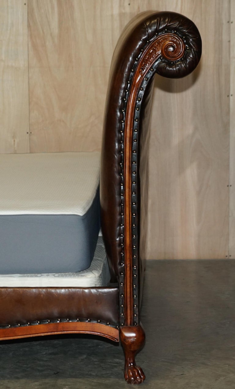 Ralph Lauren and So to Bed Bonaparte Brown Leather Emperor Size Bed For Sale at 1stDibs