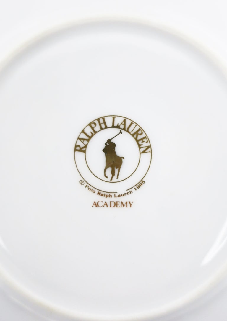 Ralph Lauren Appetizer Plates White and Gold Porcelain, 1990s For Sale ...