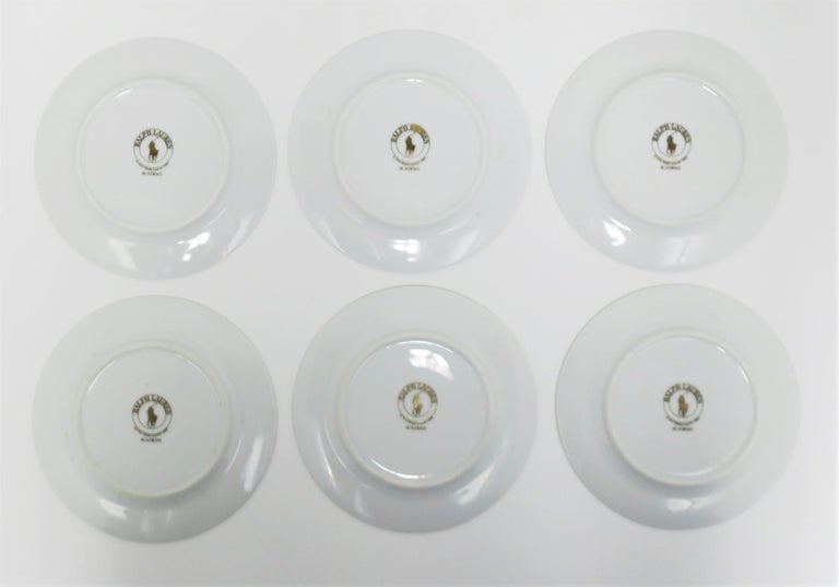 Ralph Lauren Appetizer Plates White and Gold Porcelain, 1990s For Sale ...