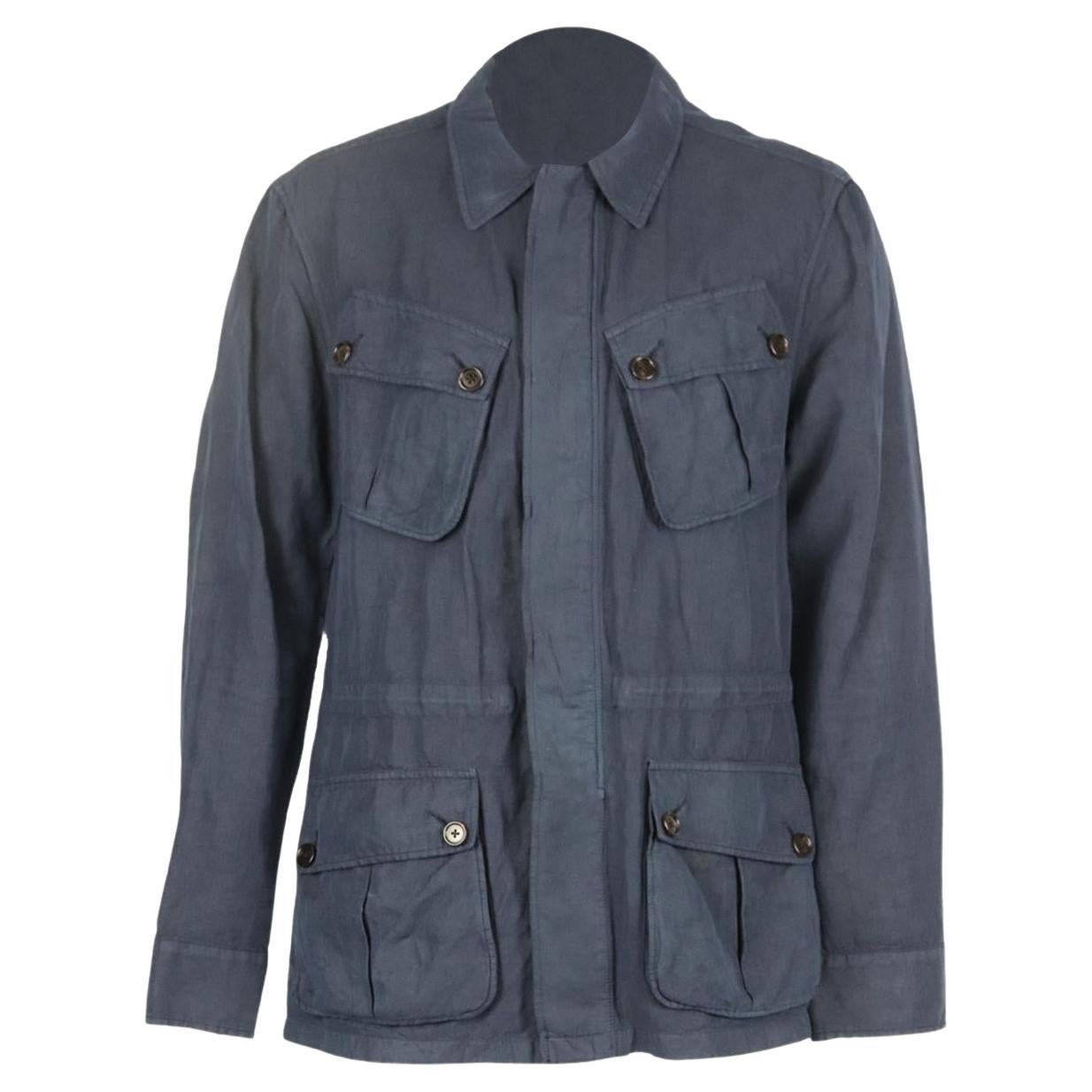 Ralph Lauren Black Label Men's Leather Trimmed Shell Utility Jacket ...