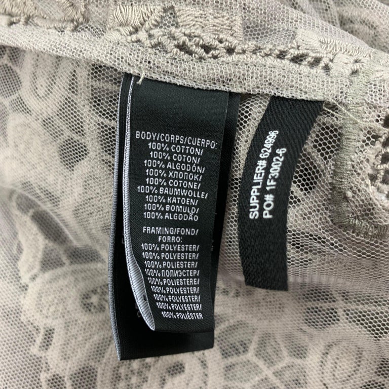 RALPH LAUREN Black Label Size 2 Taupe Lace Cotton Open Front Coat For ...