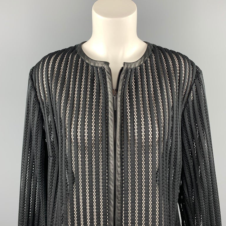 RALPH LAUREN Black Label Size 4 Black Mesh Polyester Leather Trim ...