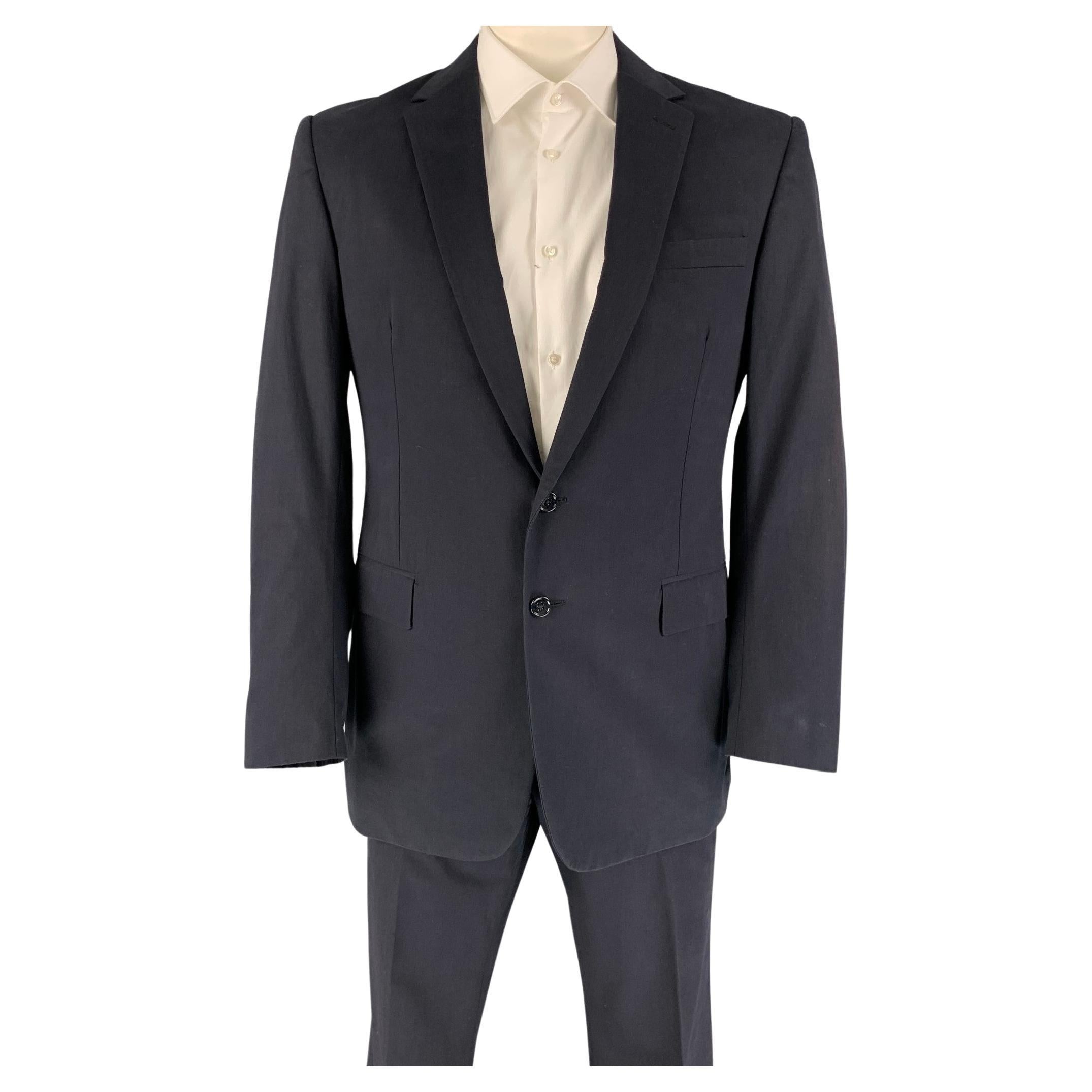 RALPH LAUREN Black Label Size 38 Regular Black Cotton Velvet Notch 
