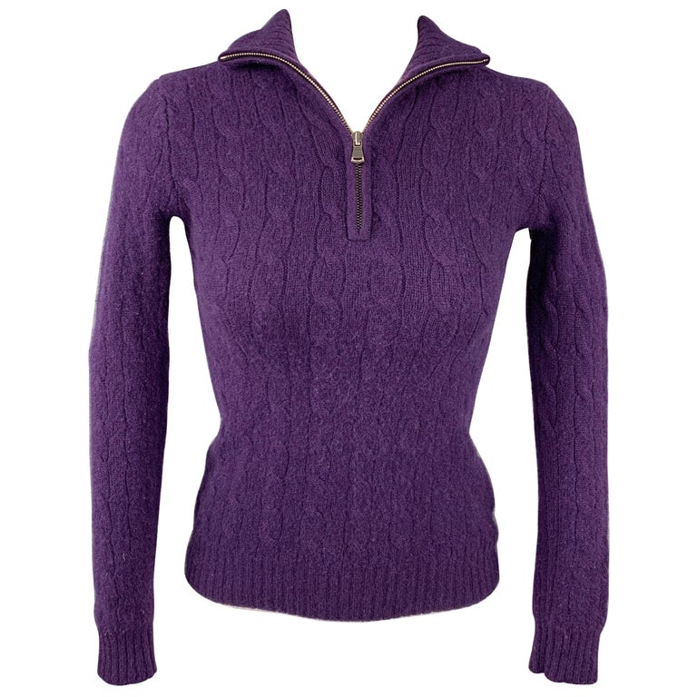 RALPH LAUREN Black Label Size XS Purple Cashmere Sweater For Sale at ...