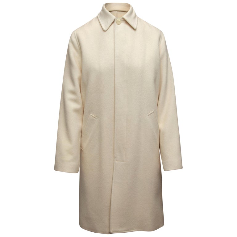 Ralph Lauren Black Label White Wool and Angora Coat For Sale at 1stDibs