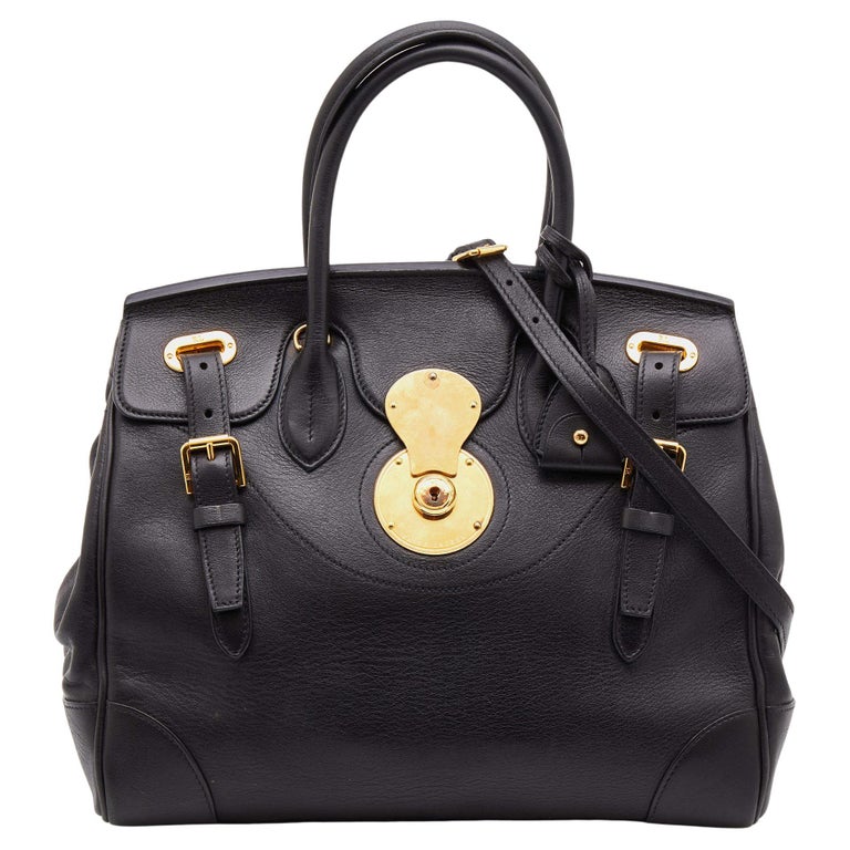 Ralph Lauren Black Leather Western Ricky Satchel For Sale at 1stDibs