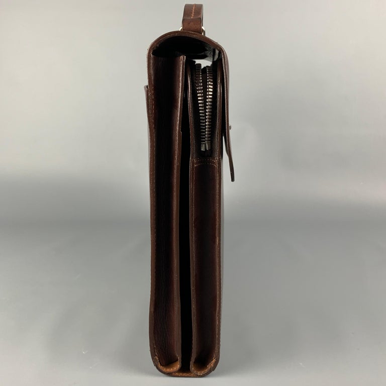 RALPH LAUREN Brown Bifold Leather Briefcase at 1stDibs