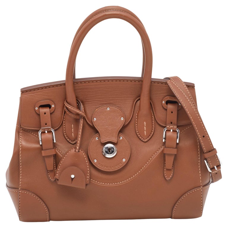 Ralph Lauren Brown Leather Ricky Satchel For Sale at 1stDibs