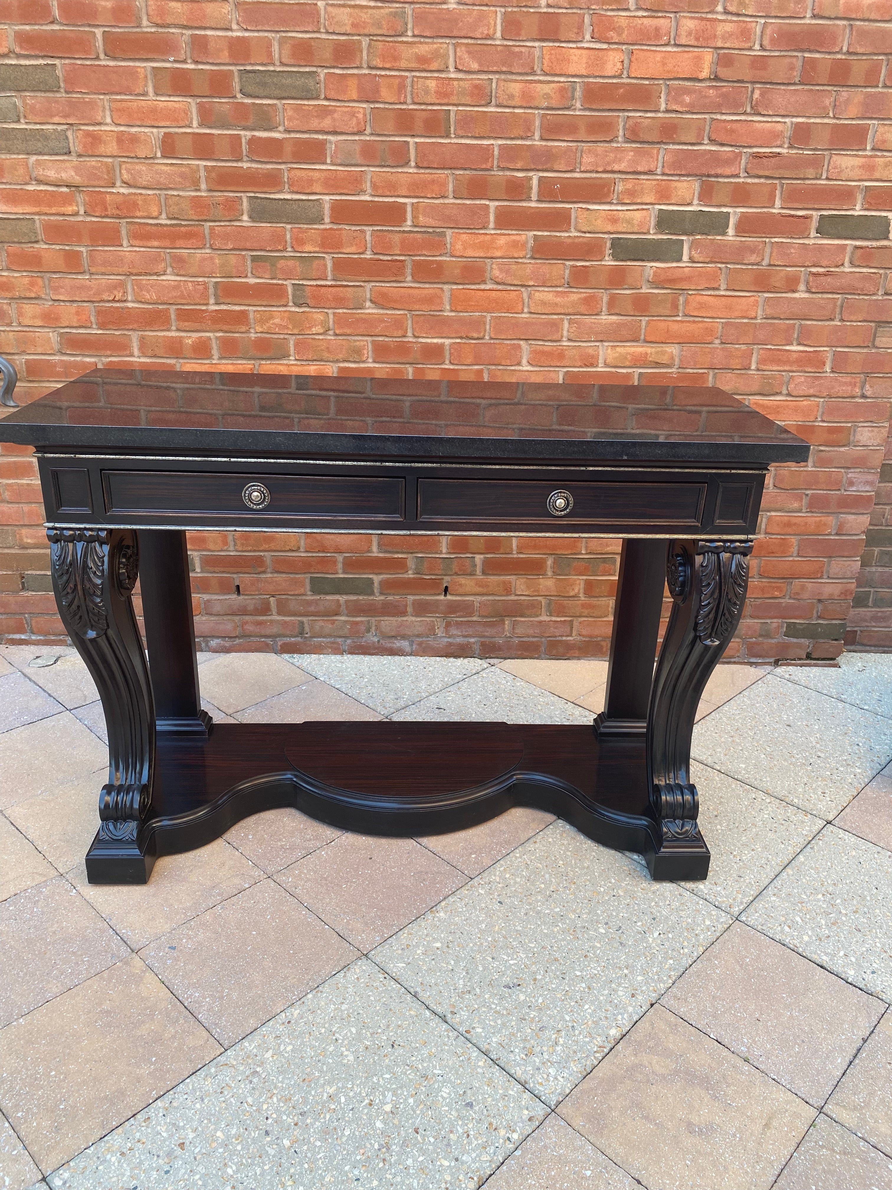 Ralph Lauren Clivedon Macassar and Marble Console Table For Sale at 1stDibs