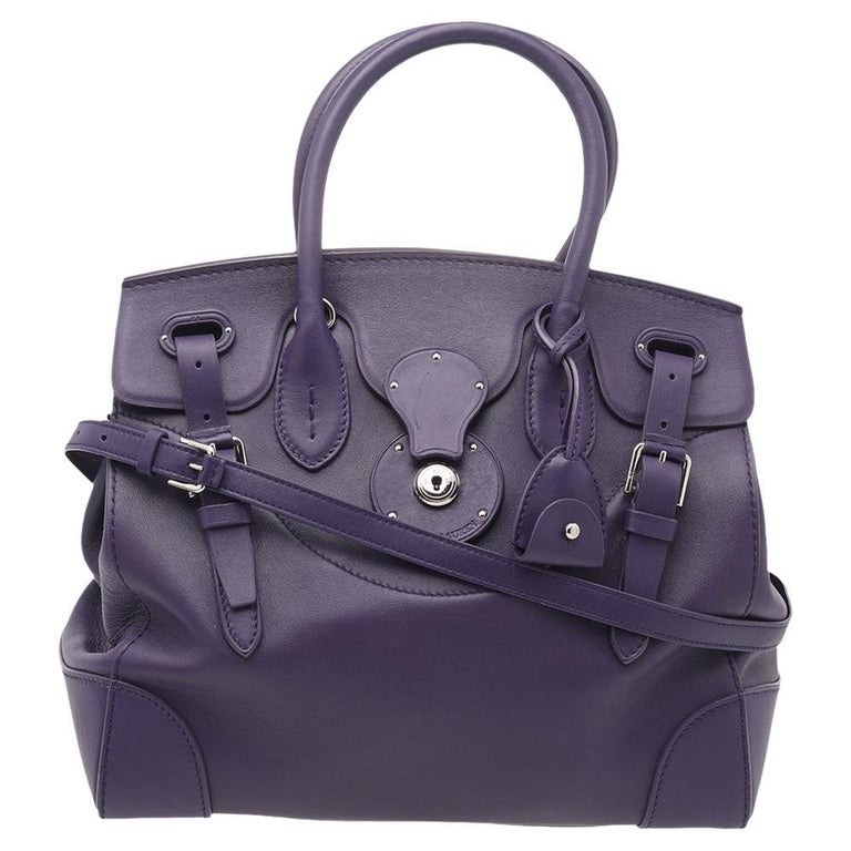 Ralph Lauren Deep Purple Leather Soft Ricky Shoulder Bag at 1stDibs