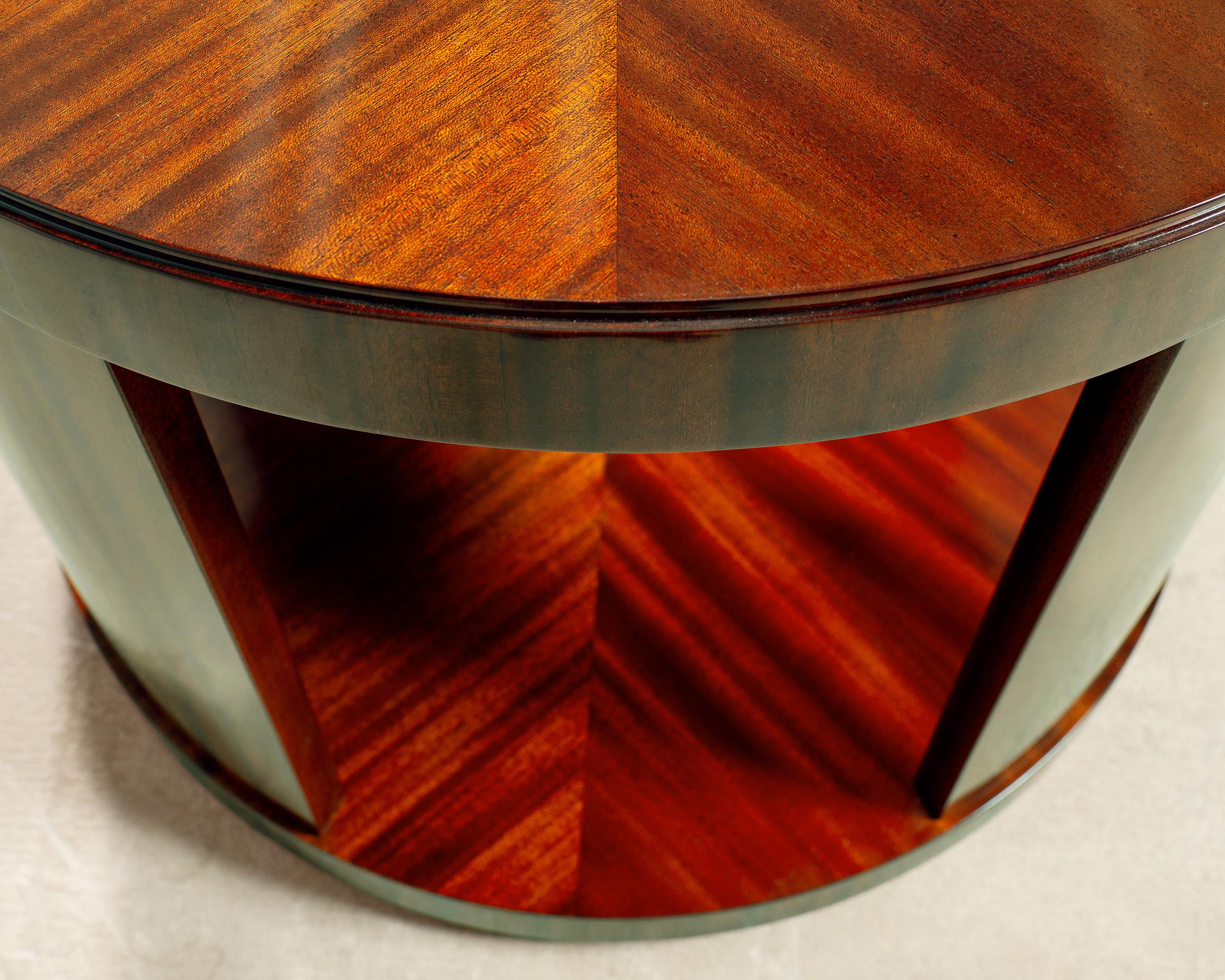 Ralph Lauren Italian Mahogany Round Modern Drum Table For Sale at 1stDibs