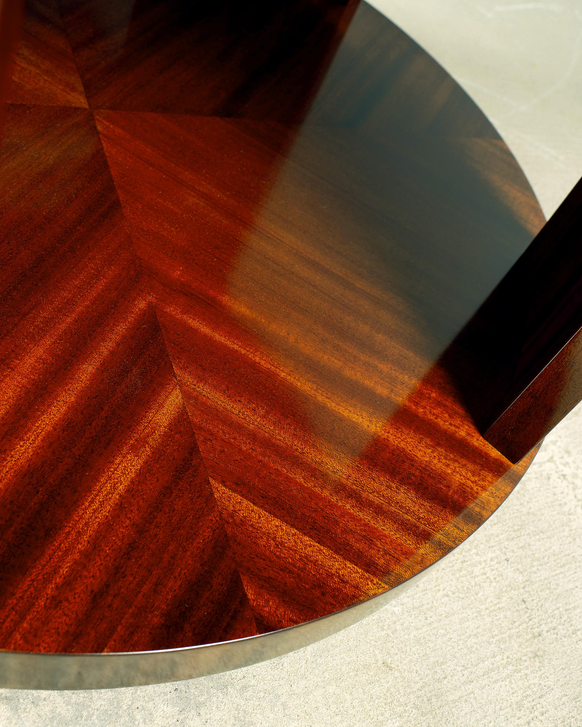 Ralph Lauren Italian Mahogany Round Modern Drum Table For Sale at 1stDibs