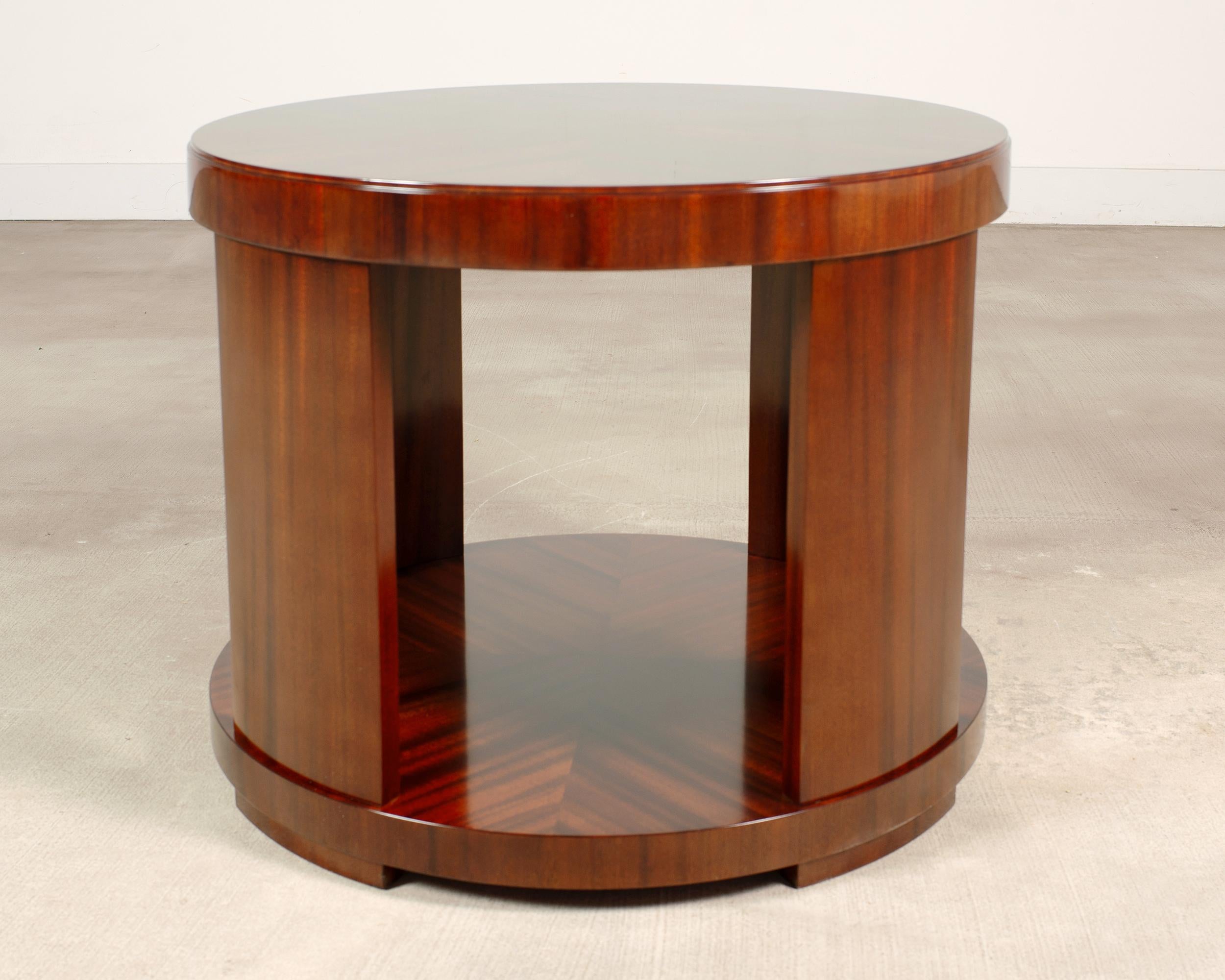 Ralph Lauren Italian Mahogany Round Modern Drum Table For Sale at 1stDibs