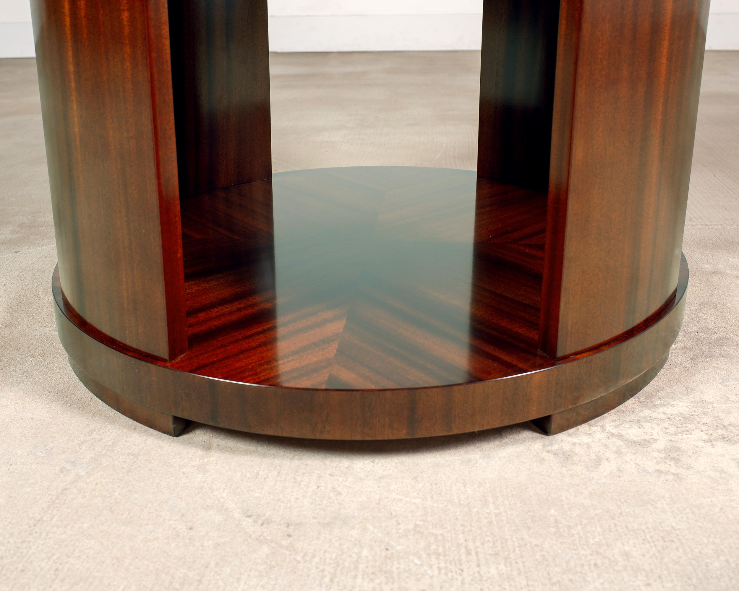 Ralph Lauren Italian Mahogany Round Modern Drum Table For Sale at 1stDibs
