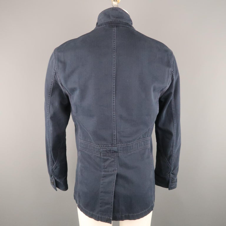 RALPH LAUREN M Navy Solid Cotton Worker Jacket at 1stDibs | navy worker ...