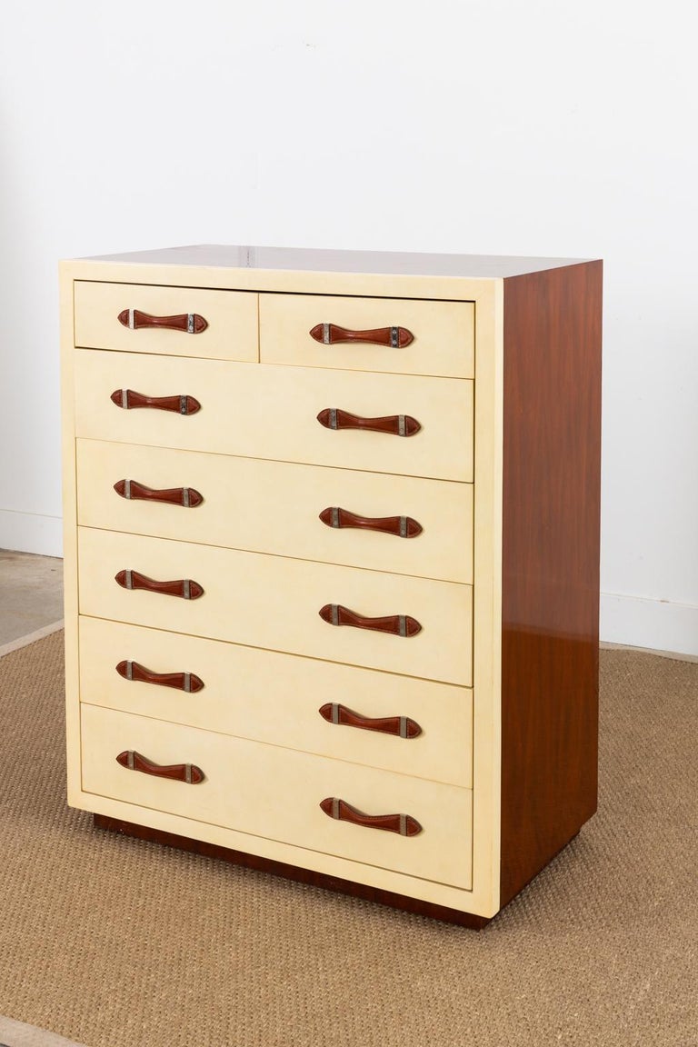 Ralph Lauren Modern Hollywood Mahogany Leather Tall Chest For Sale at ...