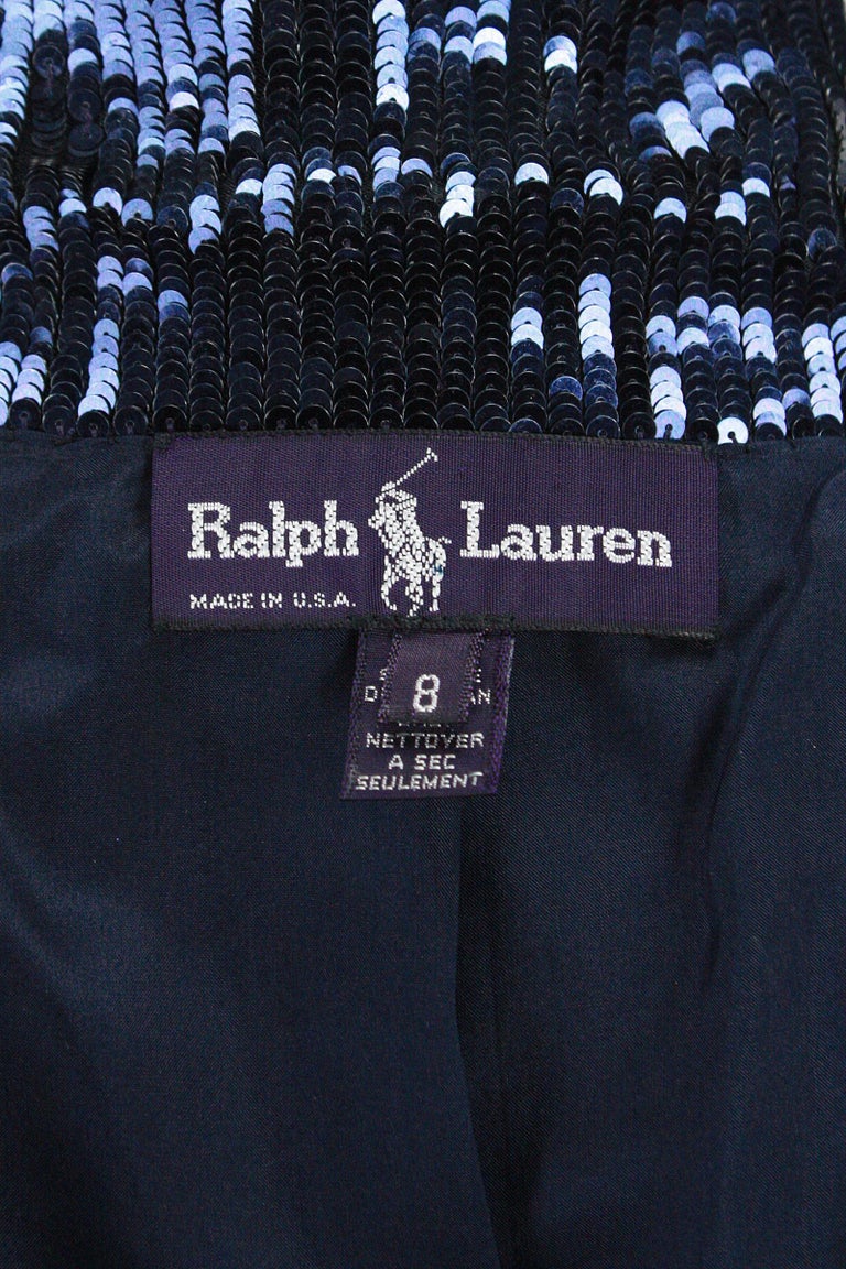 Ralph Lauren Navy Blue Sequin Double Breasted Sailor Jacket at 1stDibs ...