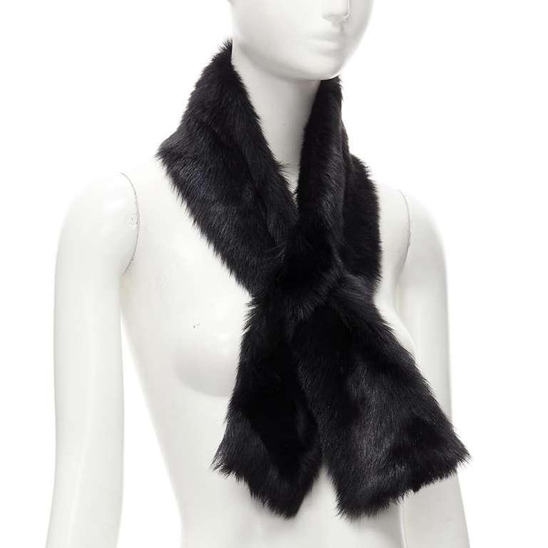 RALPH LAUREN Purple Collection 100% lamb shearling fur black loop ...