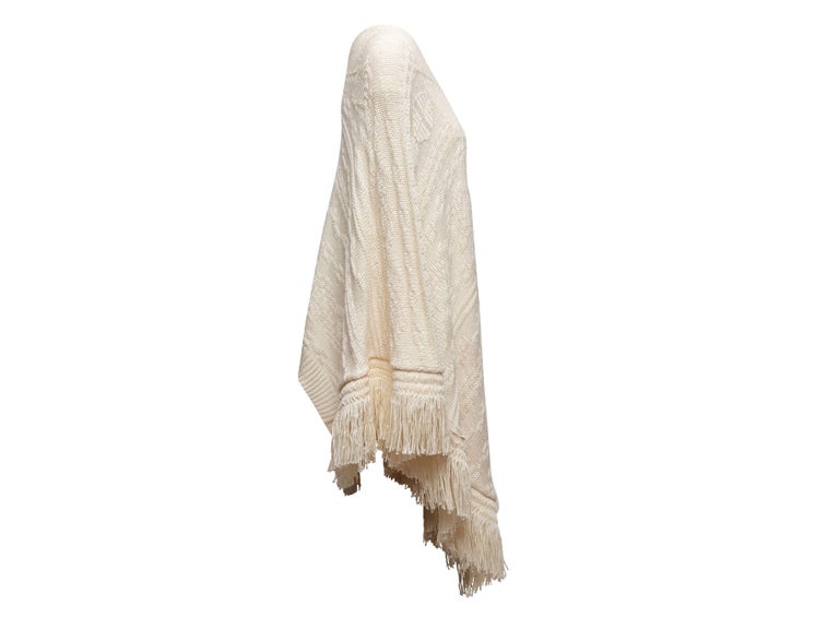 Ralph Lauren Purple Label Ivory Aztec Patterned Poncho For Sale at 1stDibs