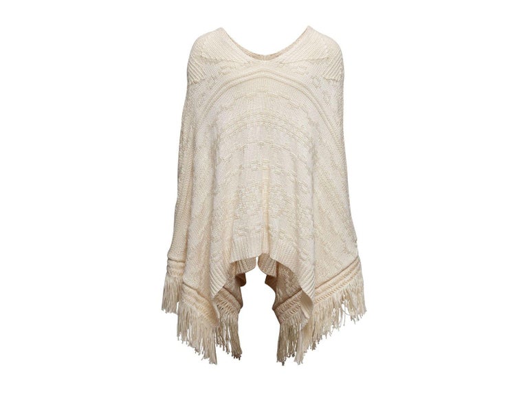 Ralph Lauren - Poncho à motifs aztèques ivoire, étiquette violette En ...