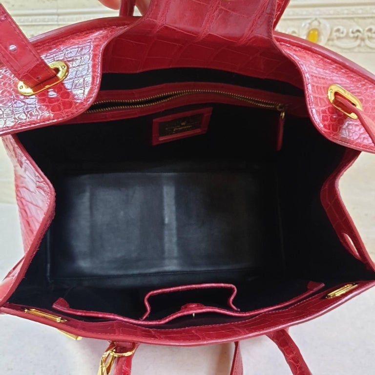 Ralph Lauren Red Alligator Ricky Bag For Sale at 1stDibs | ricky bag ...