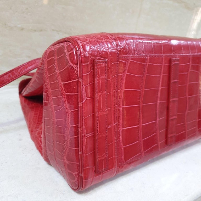 Ralph Lauren Red Alligator Ricky Bag For Sale at 1stDibs | ricky bag ...