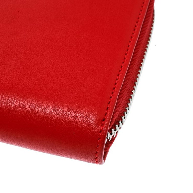 Ralph Lauren Red Leather Zip Around Wallet For Sale at 1stDibs