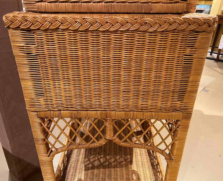 Ralph Lauren Safari Wicker Two Part Highboy or High Chest at 1stDibs