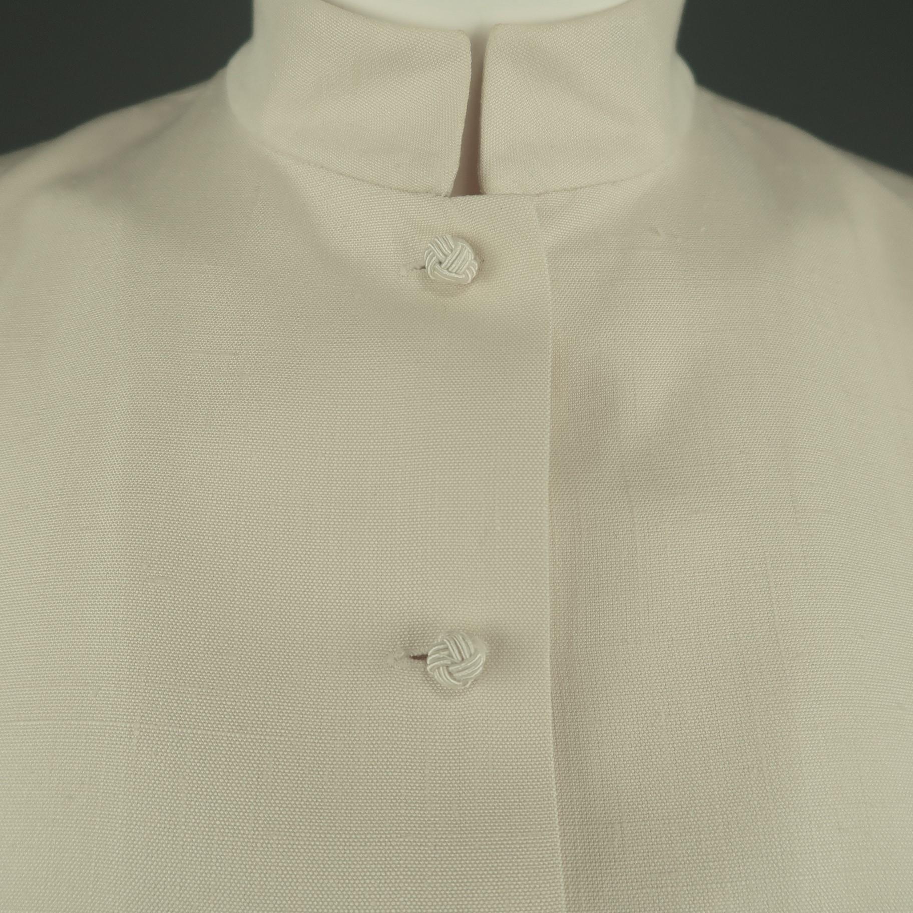 RALPH LAUREN Size 6 Cream Silk Shantung Short Sleeve Sheath Dress at ...