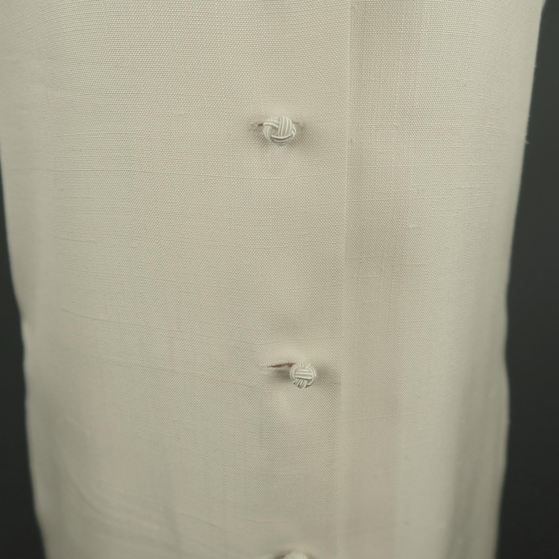 RALPH LAUREN Size 6 Cream Silk Shantung Short Sleeve Sheath Dress at ...