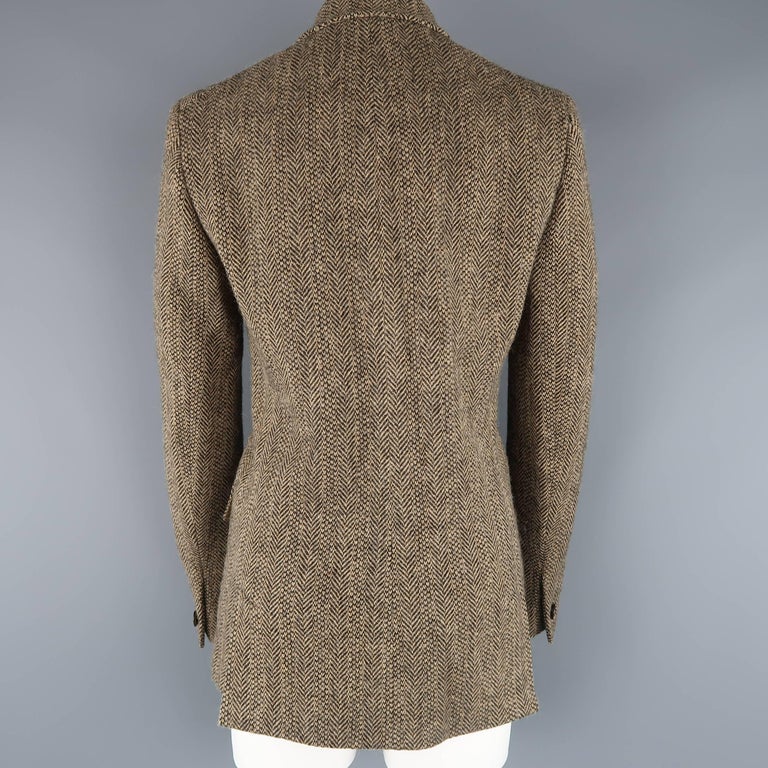 Ralph Lauren Polo Taupe Herringbone Wool Notch Lapel Blazer at 1stDibs