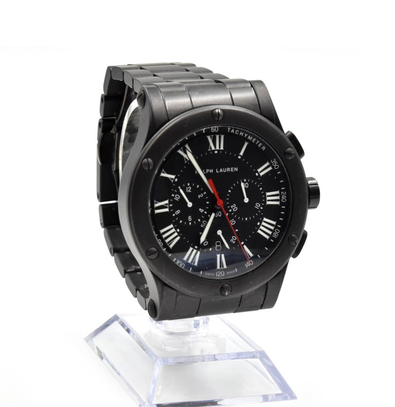 Ralph Lauren Black Matte Ceramic Sporting Chronograph automatic ...