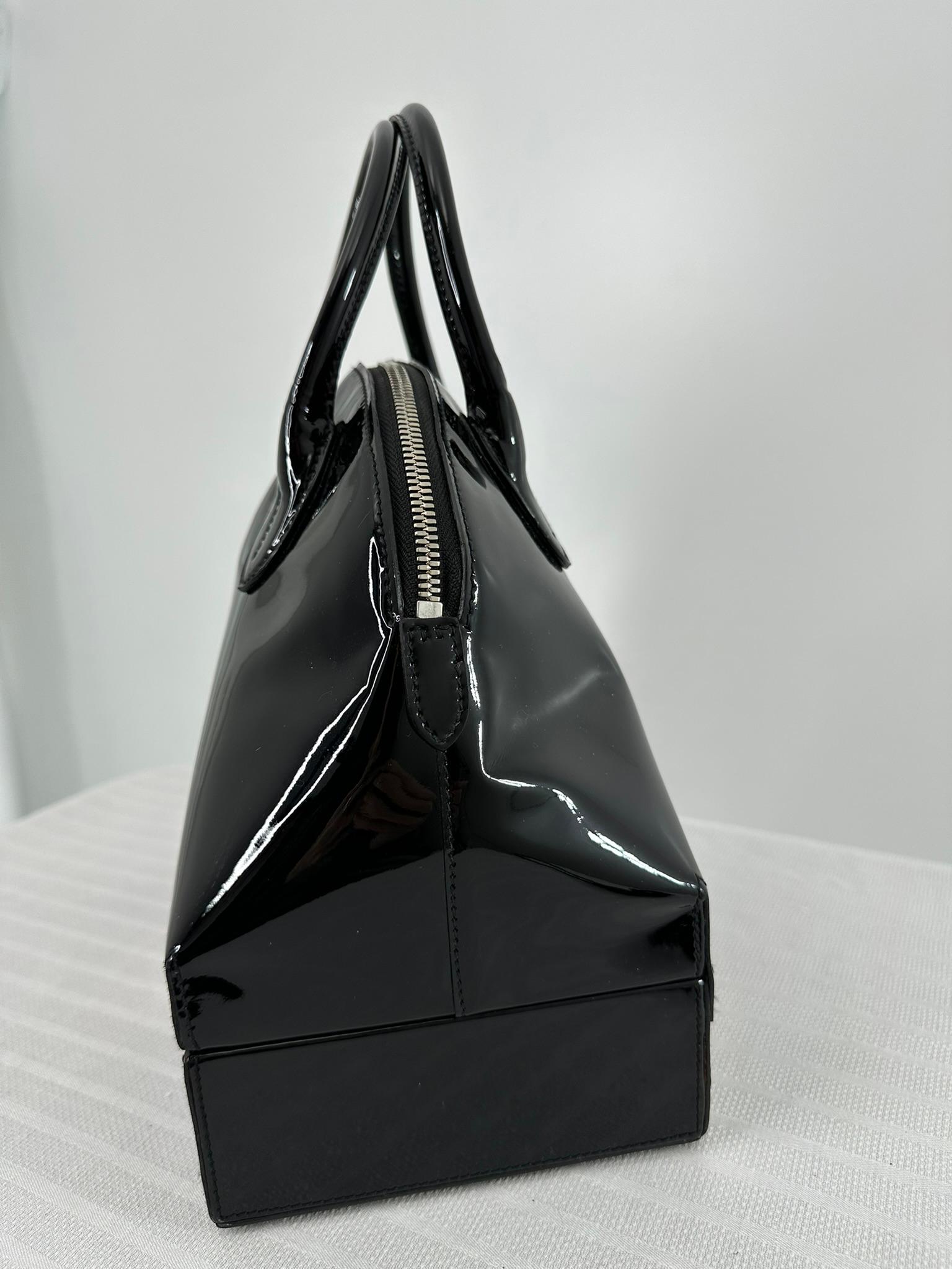 Ralph Lauren Primavera 2007 Ricky Borsa a mano in pelle verniciata nera ...