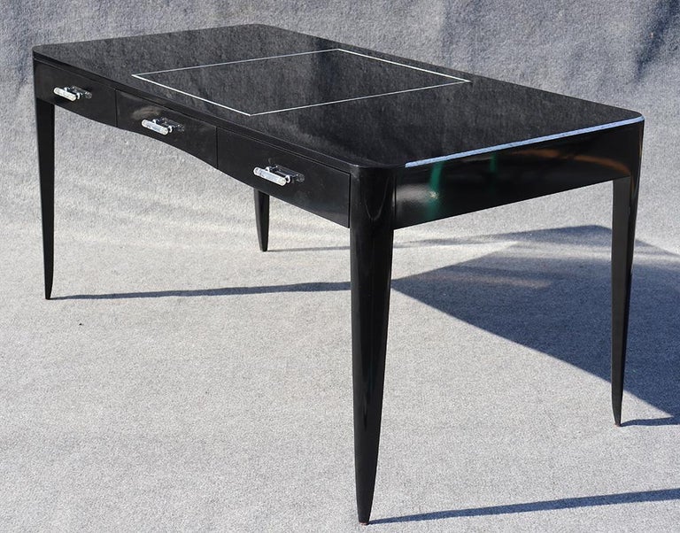 Ralph Lauren Style Black Lacquer and Lucite Executive Writing Table ...