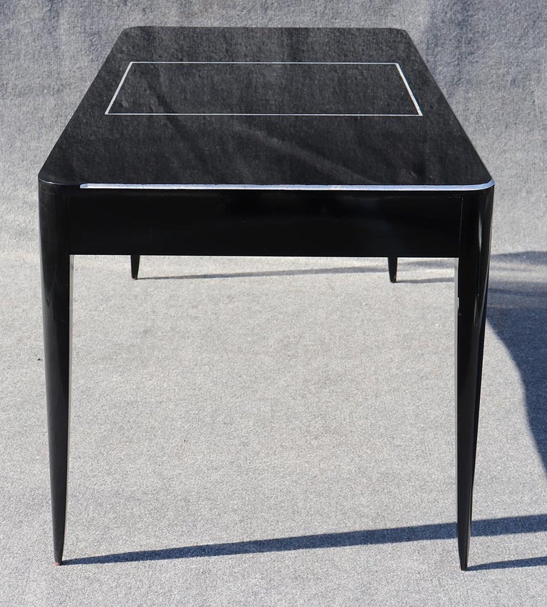 Ralph Lauren Style Black Lacquer and Lucite Executive Writing Table ...