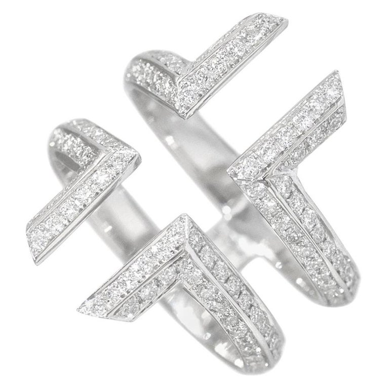 Customizable Ralph Masri Phoenician Script Double Diamond Ring For Sale ...