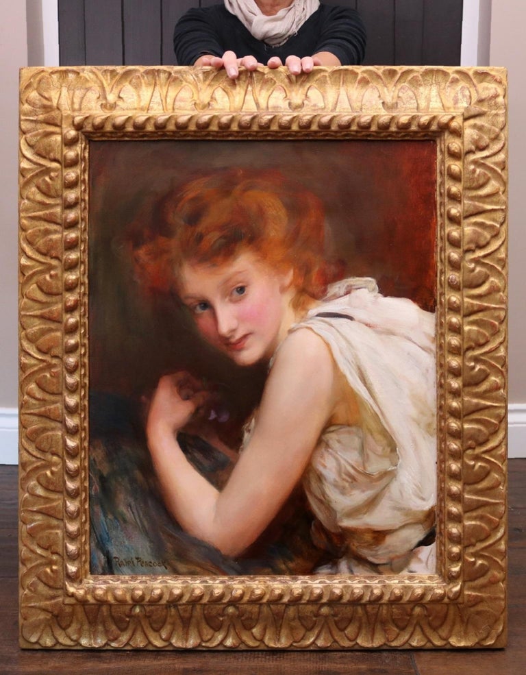 Rare Antique Watercolor Print of Lady by Oswald Richter, Portrait of ...