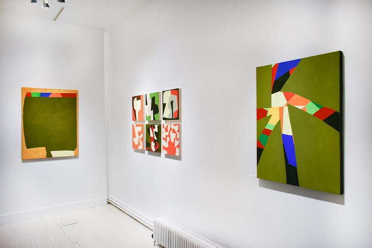 Ralph Stout - Etoile: Abstract Geometric Painting with Moss Green and ...