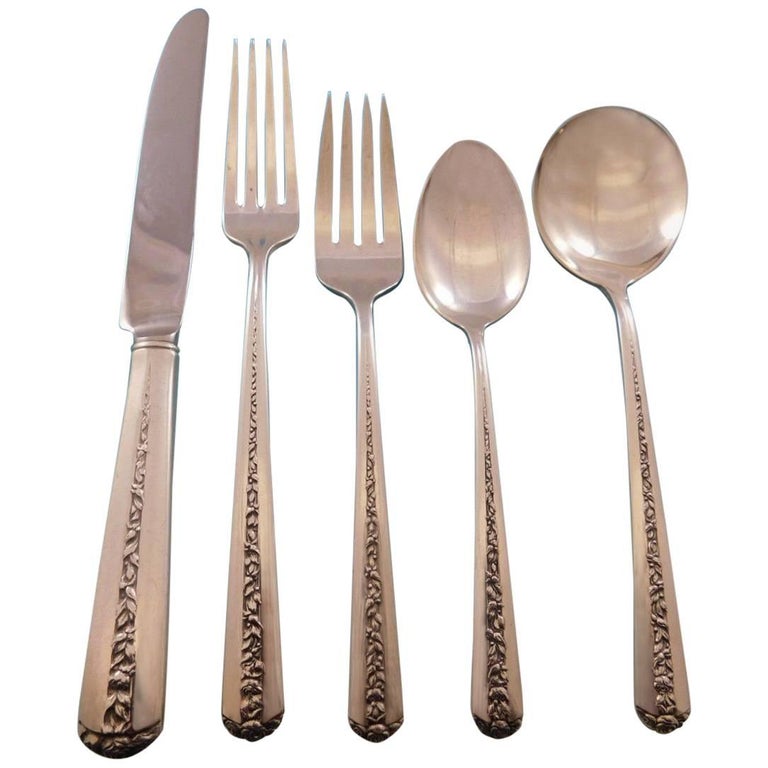 Rambler Rose by Towle Sterling Silver Flatware Set for Six Service 34 ...