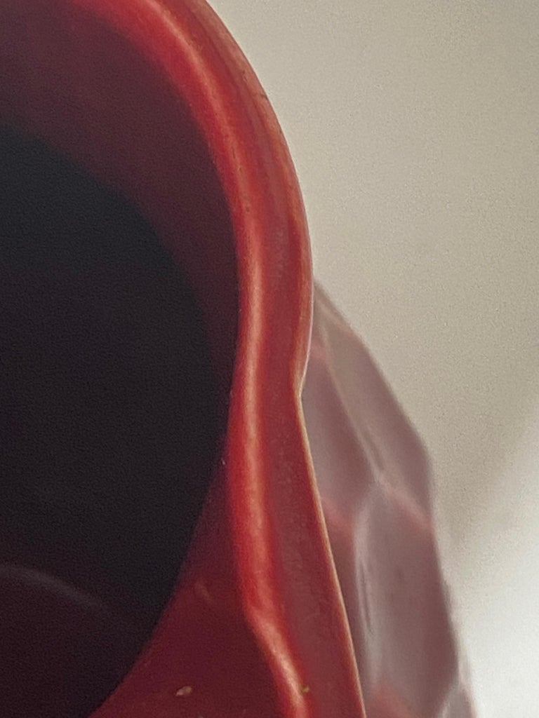 Ceramic Jug or Pitcher with Red Color Geometrical Pattern France, circa ...