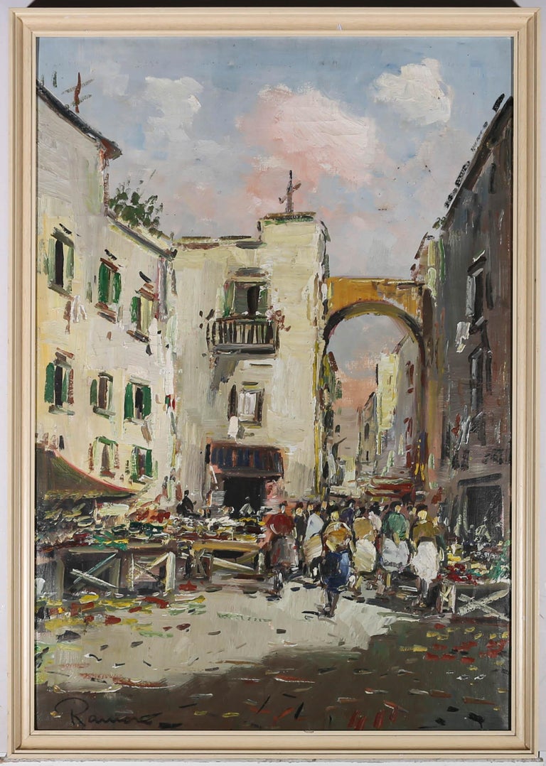 Ramon - Ramon - Framed Mid 20th Century Oil, Continental Market For ...