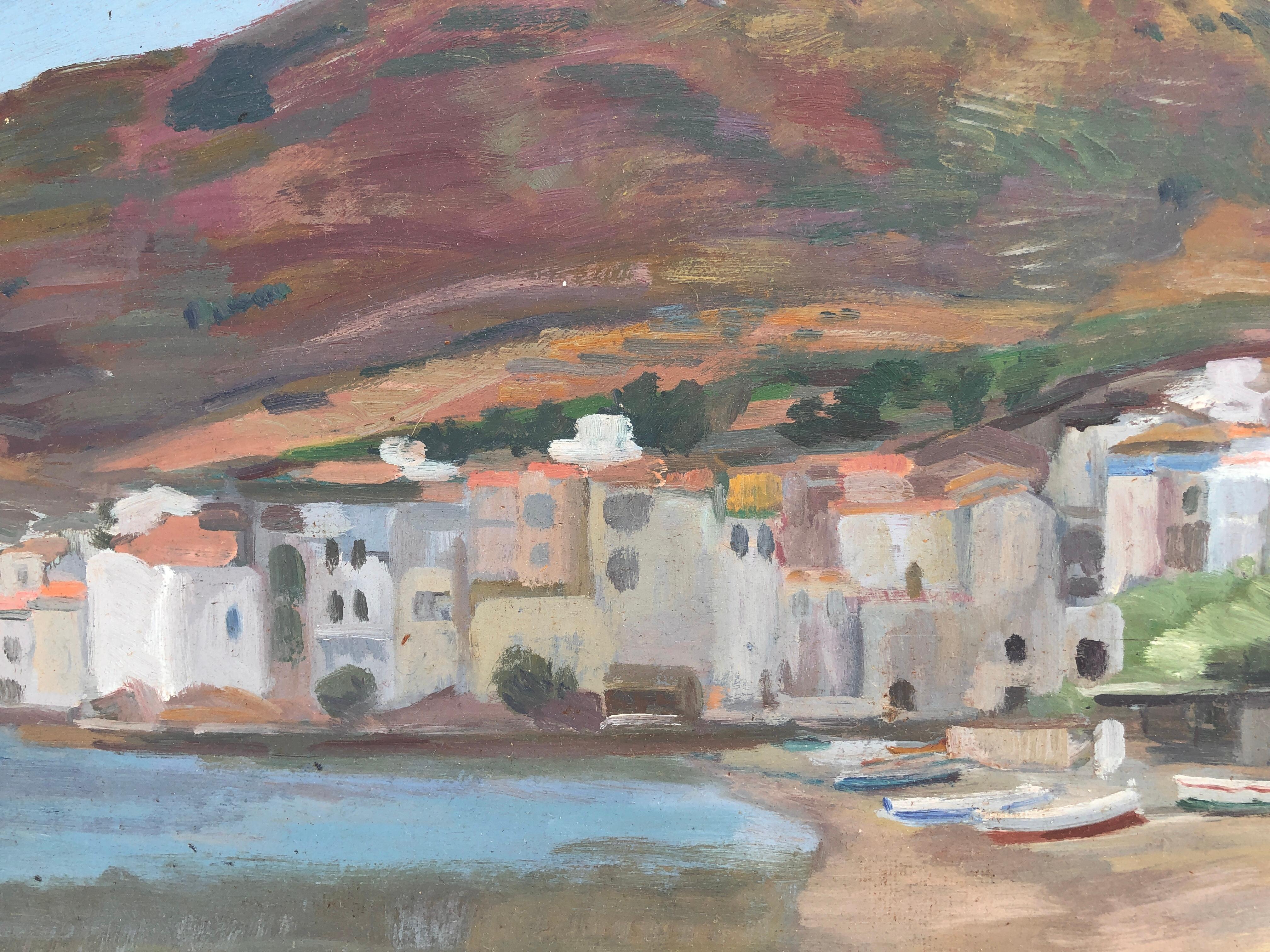 Ramon Pichot i Soler - Cadaques Spain seascape oil on board painting ...