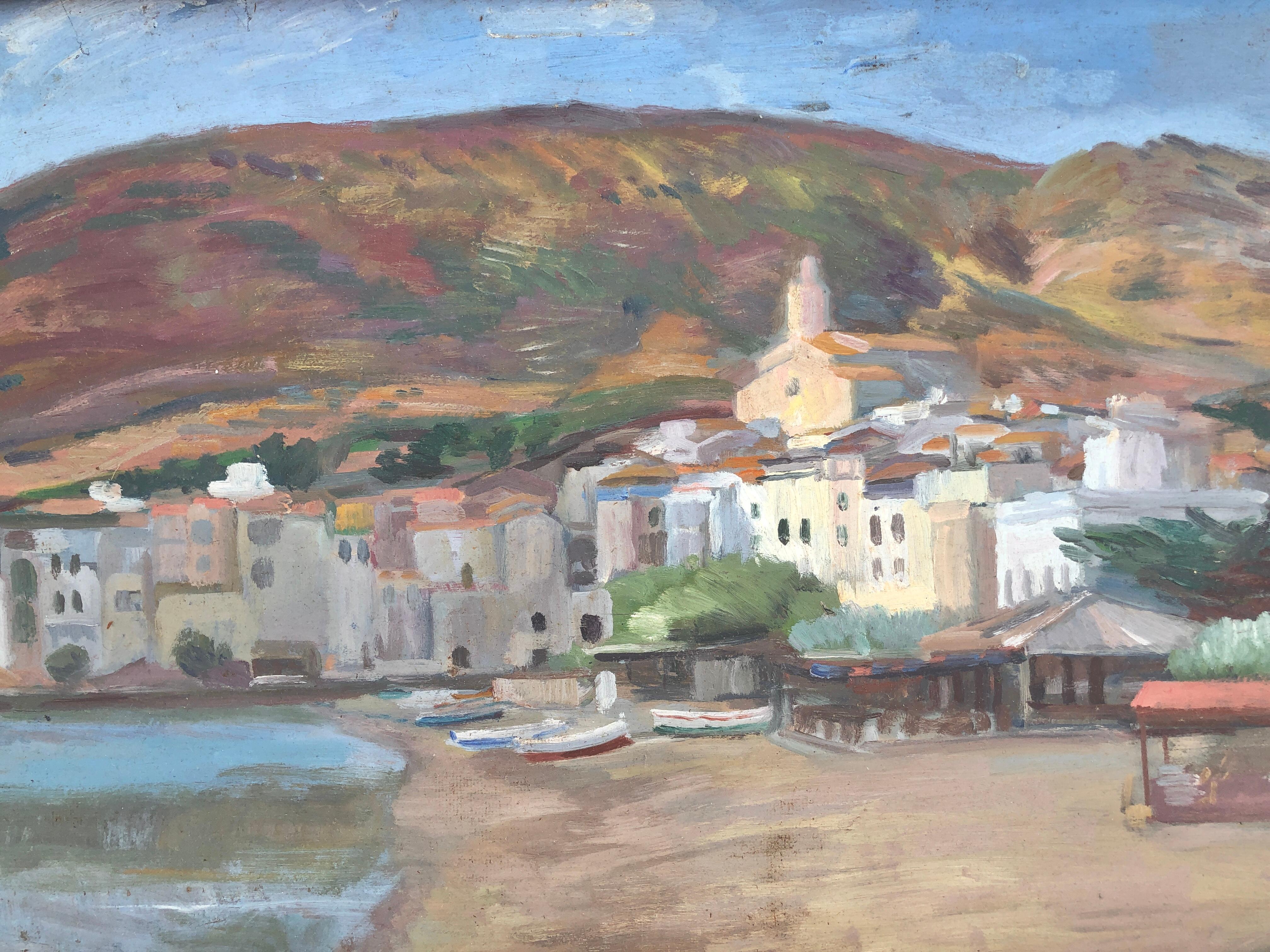 Ramon Pichot i Soler - Cadaques Spain seascape oil on board painting ...