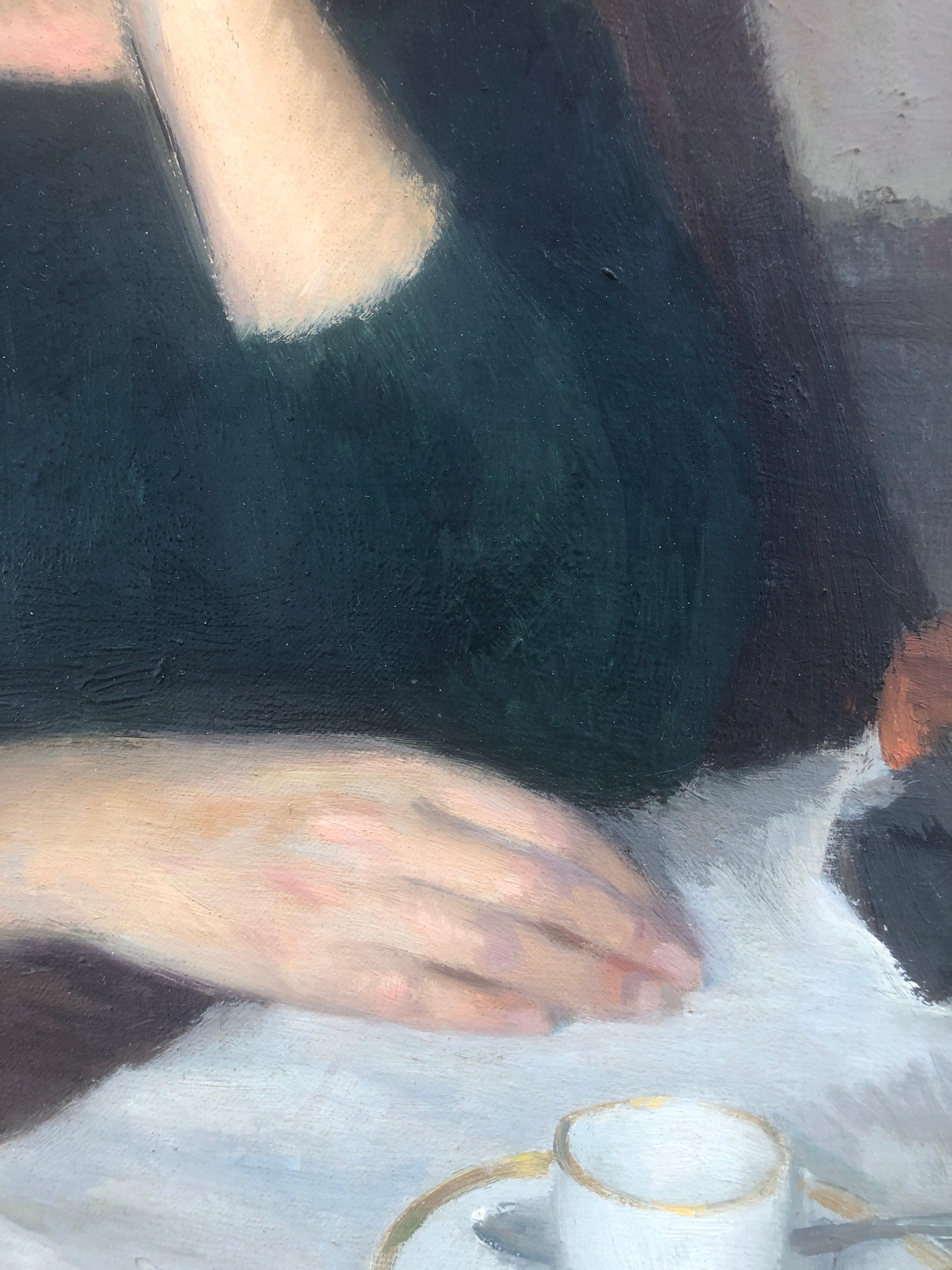 Ramon Pichot i Soler - Melancholic woman oil on canvas painting For ...