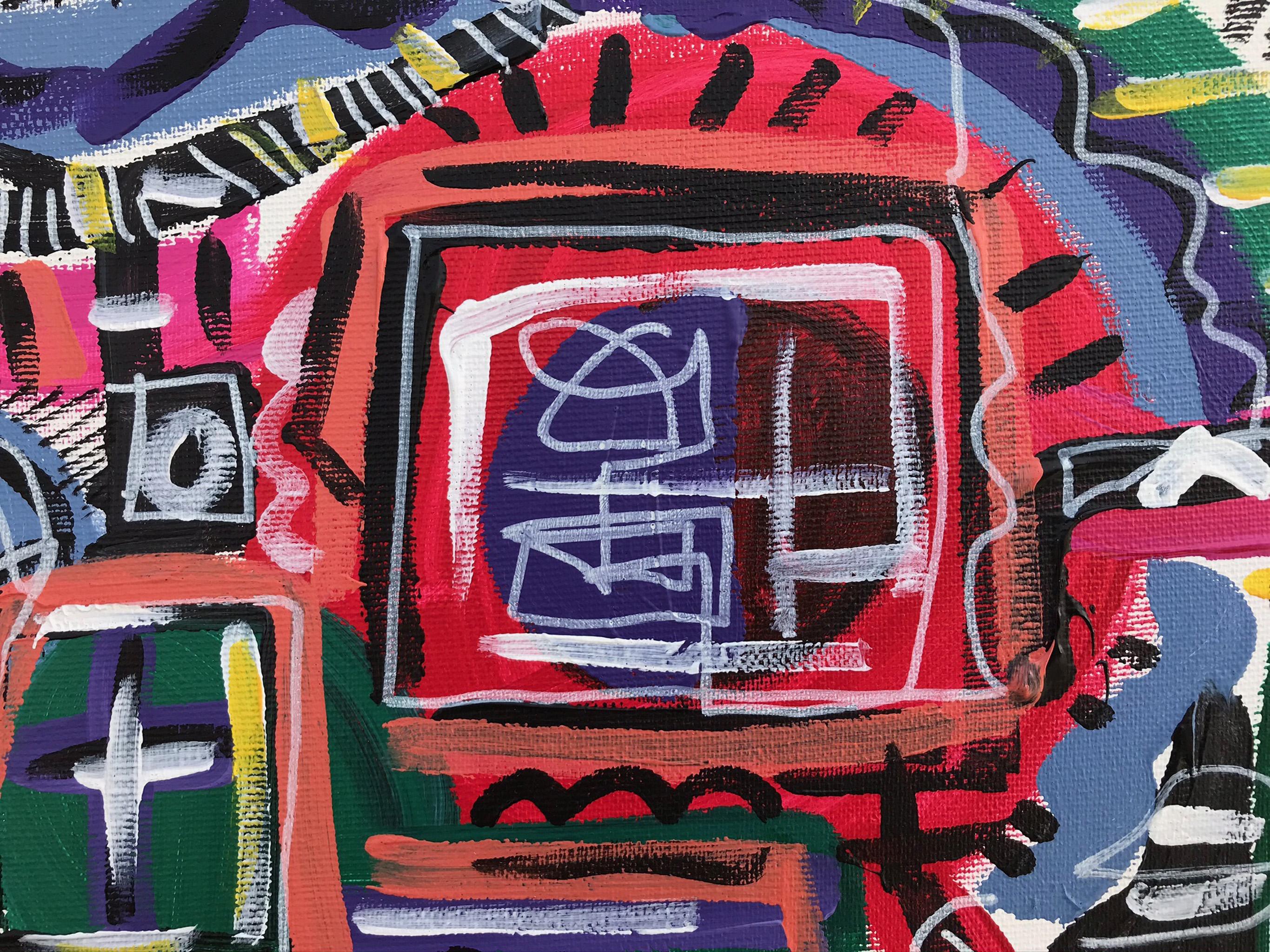 Ramon Poch - R. Poch Big Industrial Labyrinth original acrylic painting ...