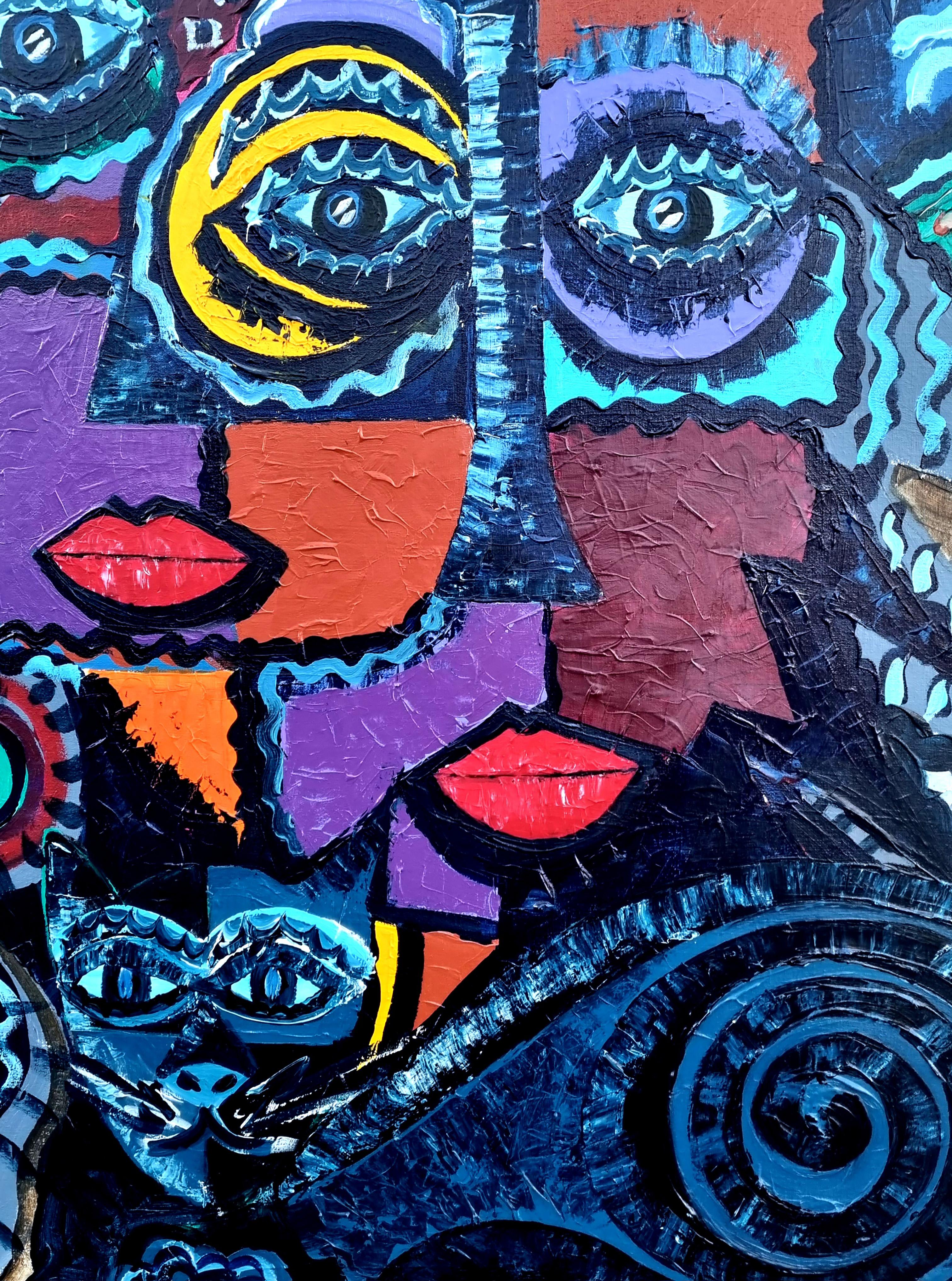 Ramon Poch - R Poch Cat 112 pareja de gatos original acrylic painting ...